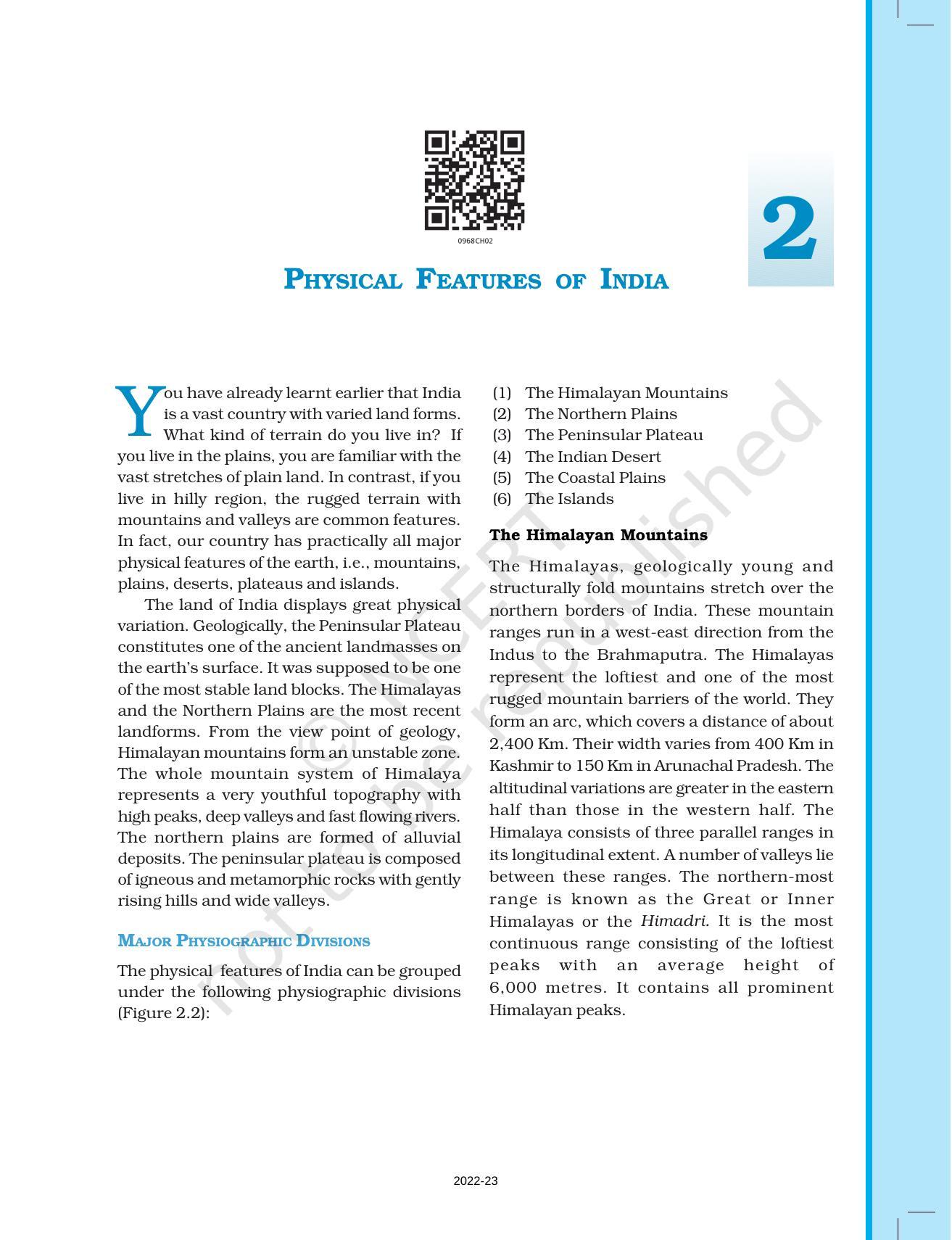 NCERT Book for Class 9 Geography Chapter 2 Physical Features