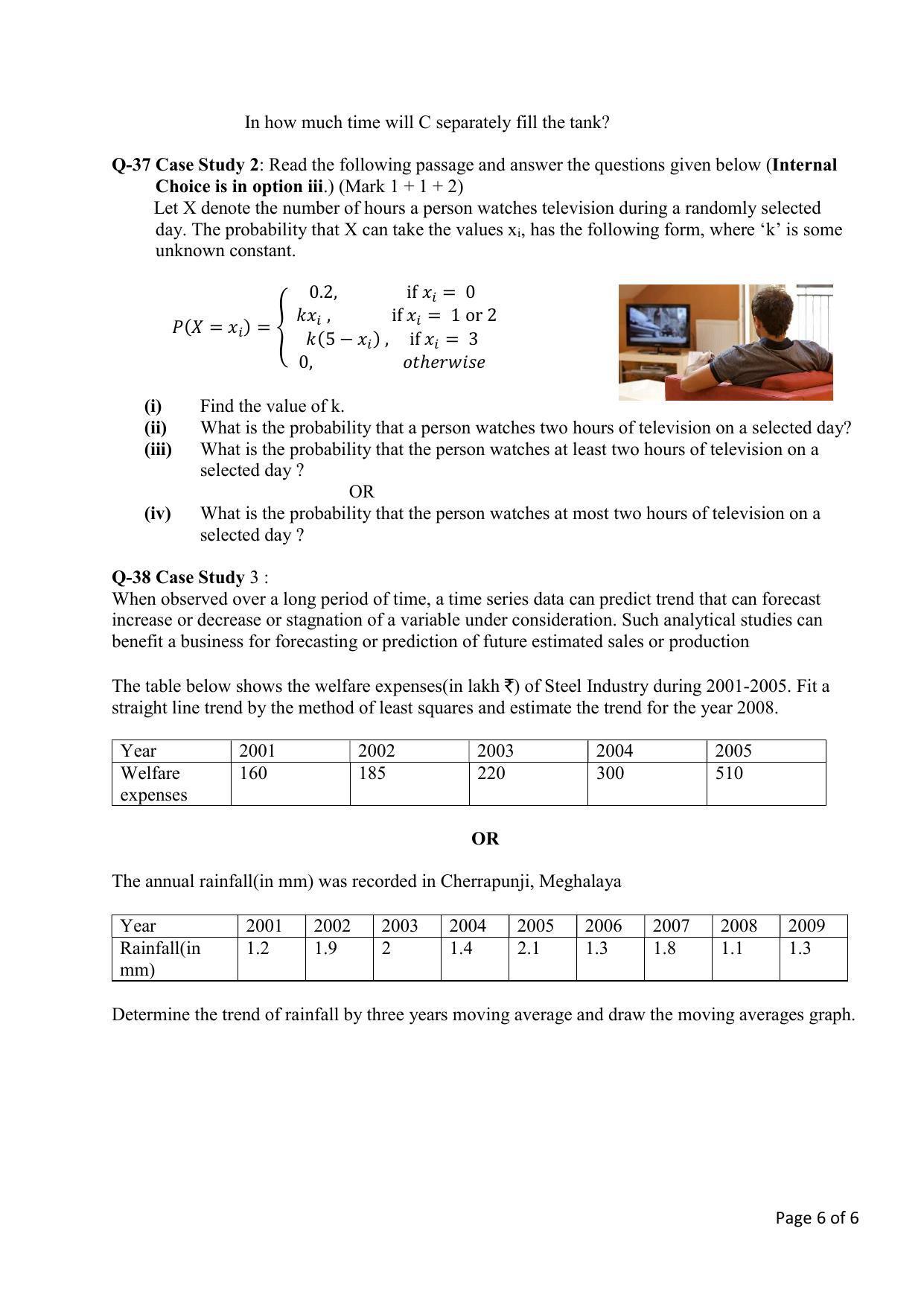 CBSE Class 12 Applied Mathematics Sample Paper 2024 - IndCareer Schools