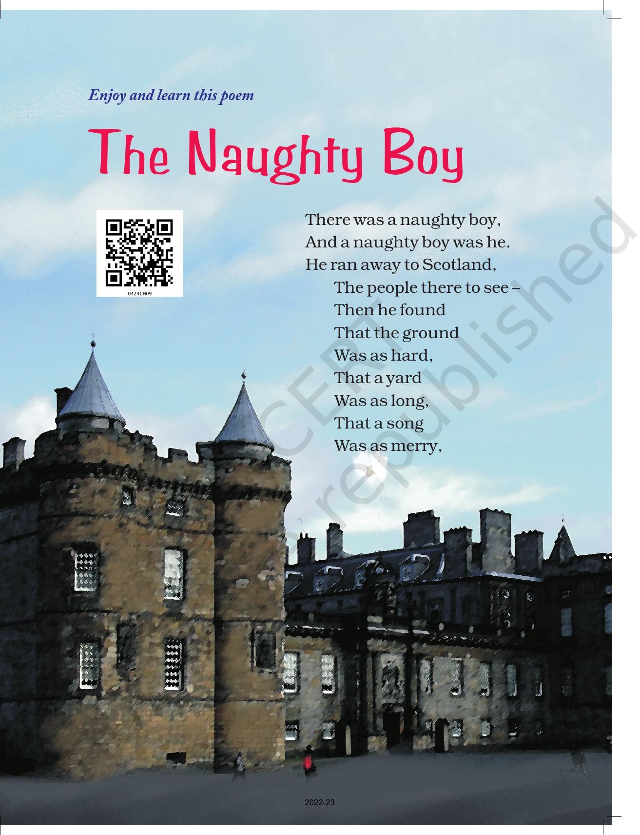 NCERT Book for Class 4 English (Poem): Chapter 17-The Naughty Boy ...