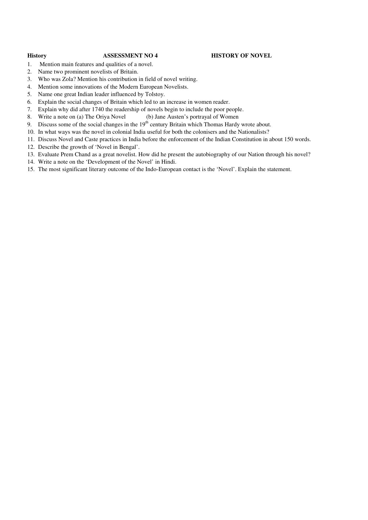 CBSE Worksheets for Class 10 Social Science History Assignment 4 ...