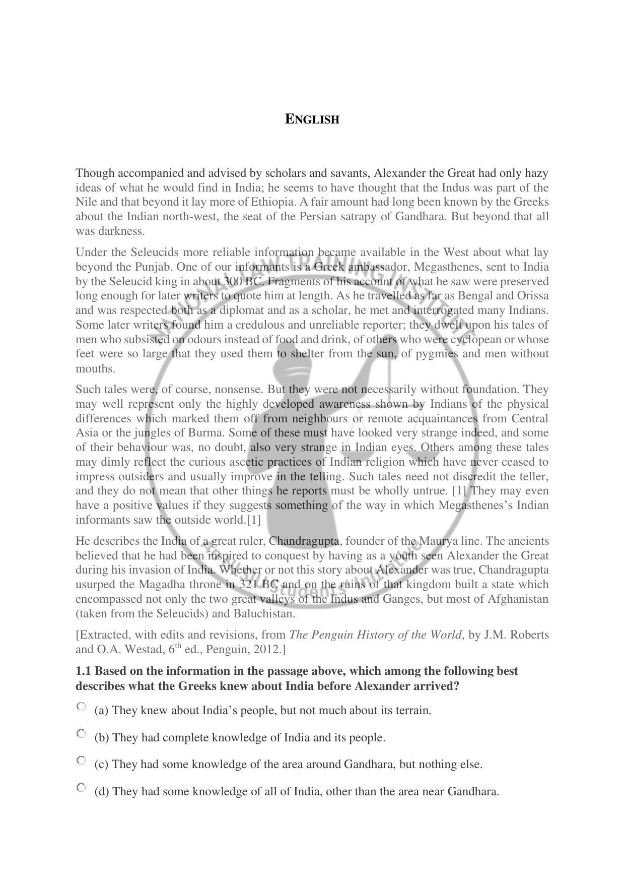 CLAT Sample Paper - IndCareer Docs