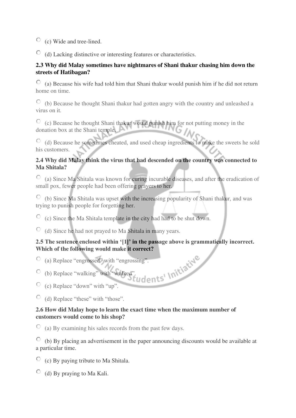 CLAT Sample Paper - IndCareer Docs