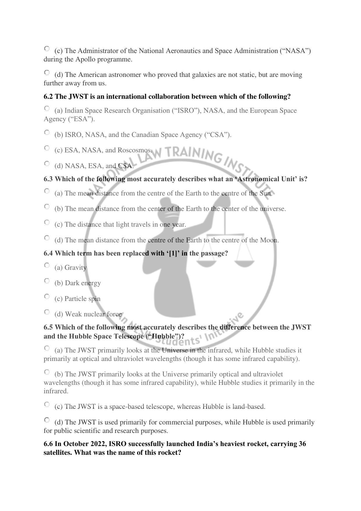 CLAT Sample Paper - IndCareer Docs