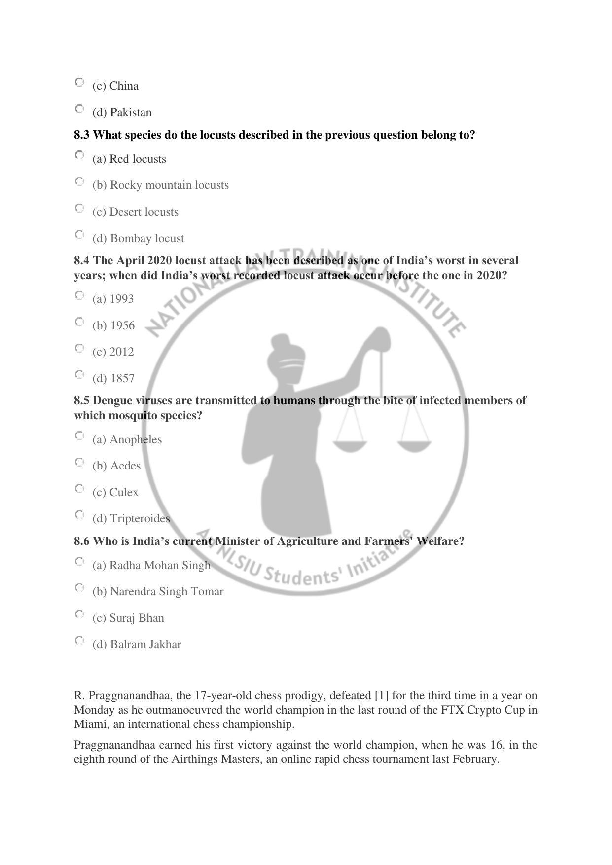 CLAT Sample Paper - IndCareer Docs
