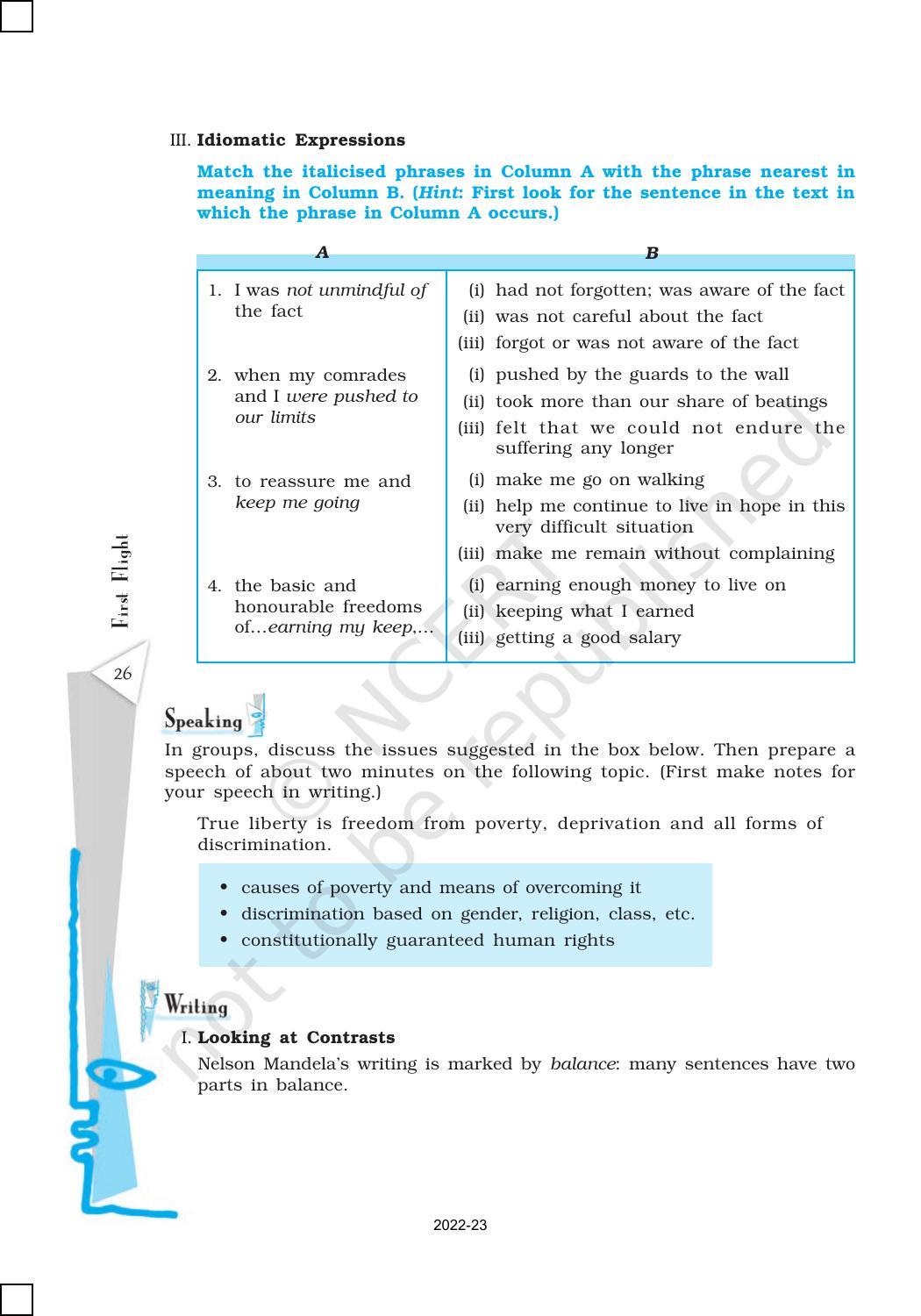 NCERT Book for Class 10 English Chapter 2 Nelson Mandela