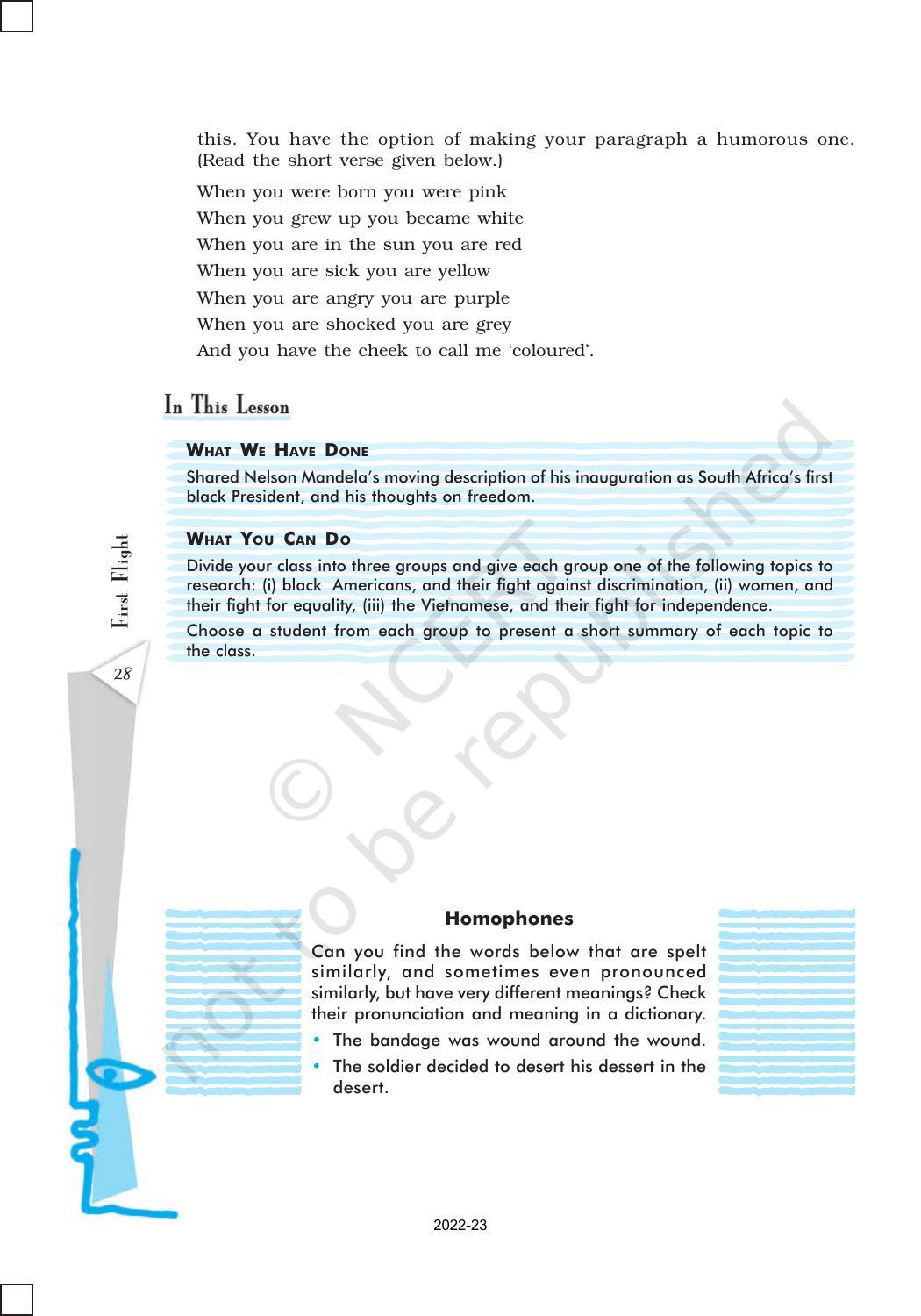 NCERT Book for Class 10 English Chapter 2 Nelson Mandela