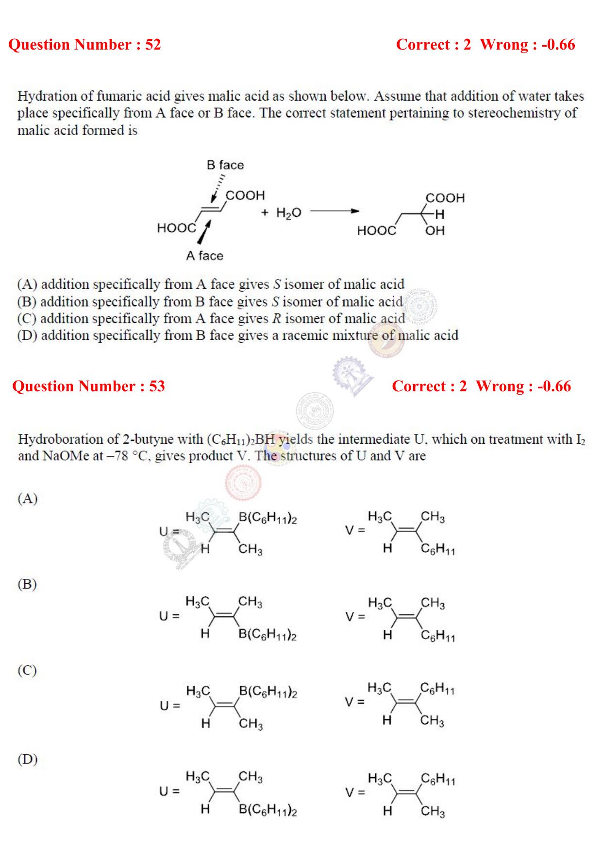 GATE 2017 Chemistry (CY) Question Paper with Answer Key - IndCareer Docs