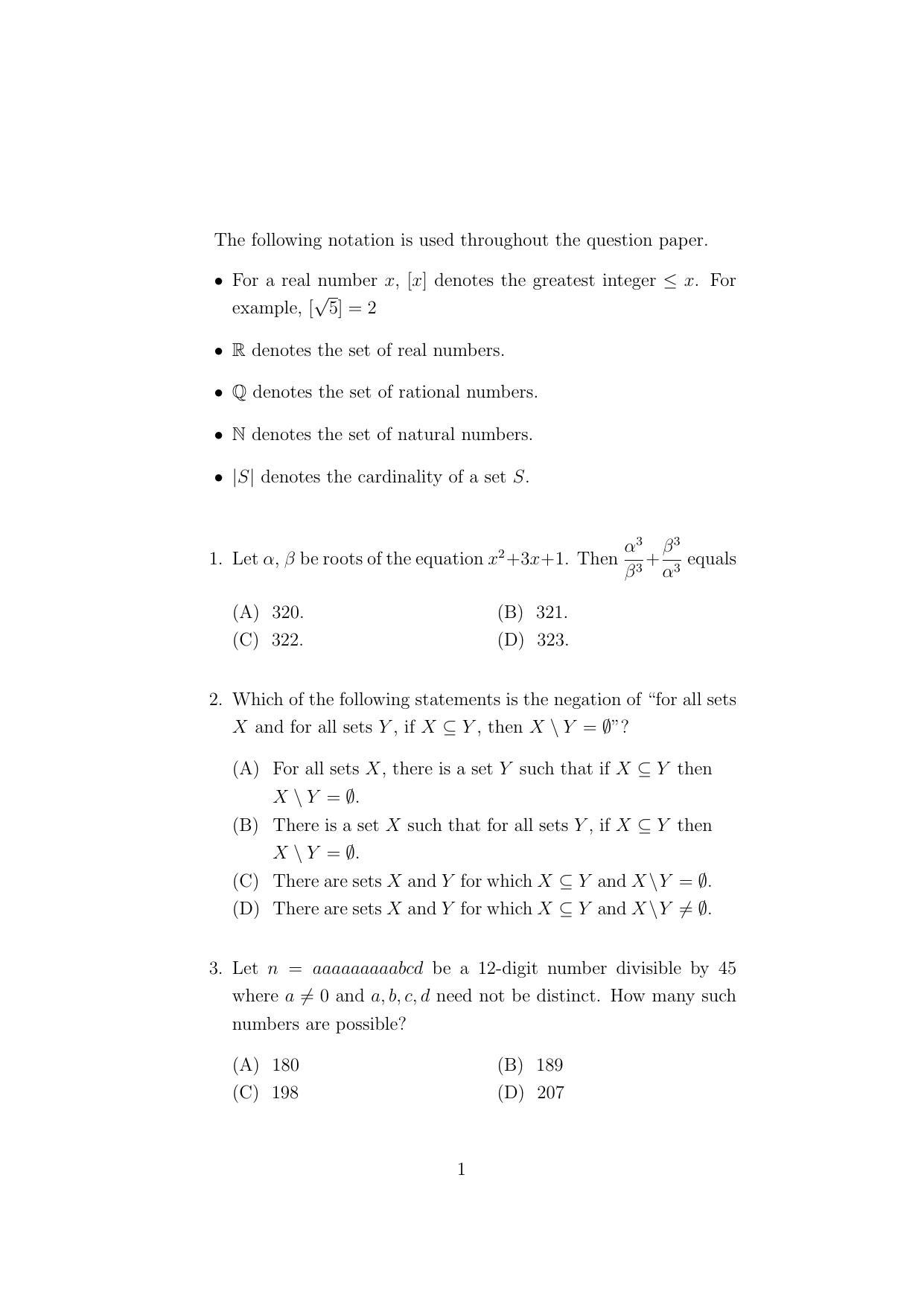ISI Admission Test M.Tech (CS) - Computer Science (PCA) 2024 Sample ...