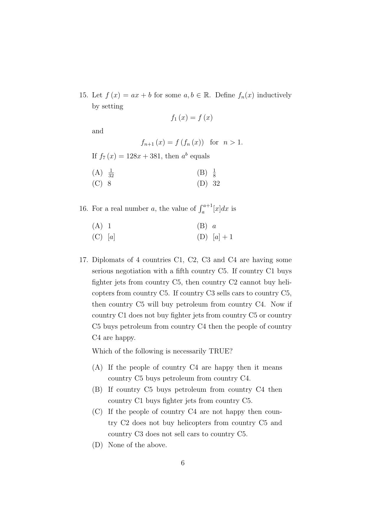 ISI Admission Test M.Tech (CS) - Computer Science (PCA) 2024 Sample ...