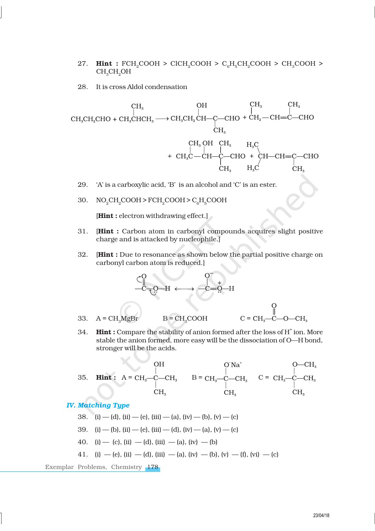 NCERT Exemplar Book for Class 12 Chemistry Chapter 12 Aldehydes ...
