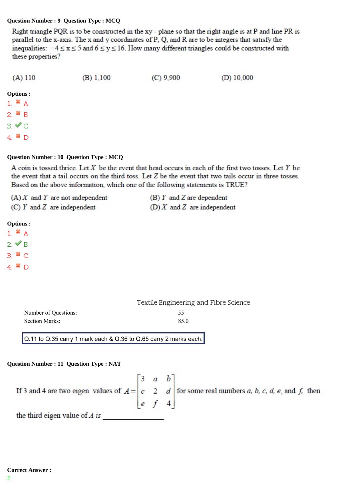 GATE 2015 Textile Engineering and Fibre Science (TF) Question Paper ...