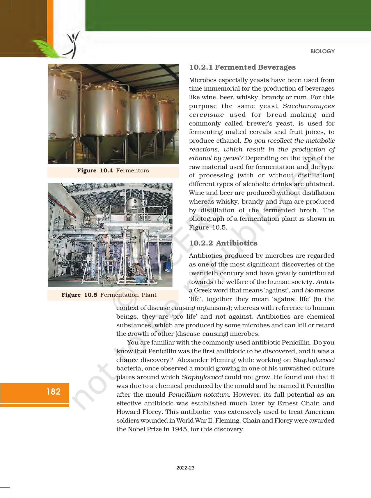 NCERT Book for Class 12 Biology Chapter 10 Microbes in Human Welfare ...