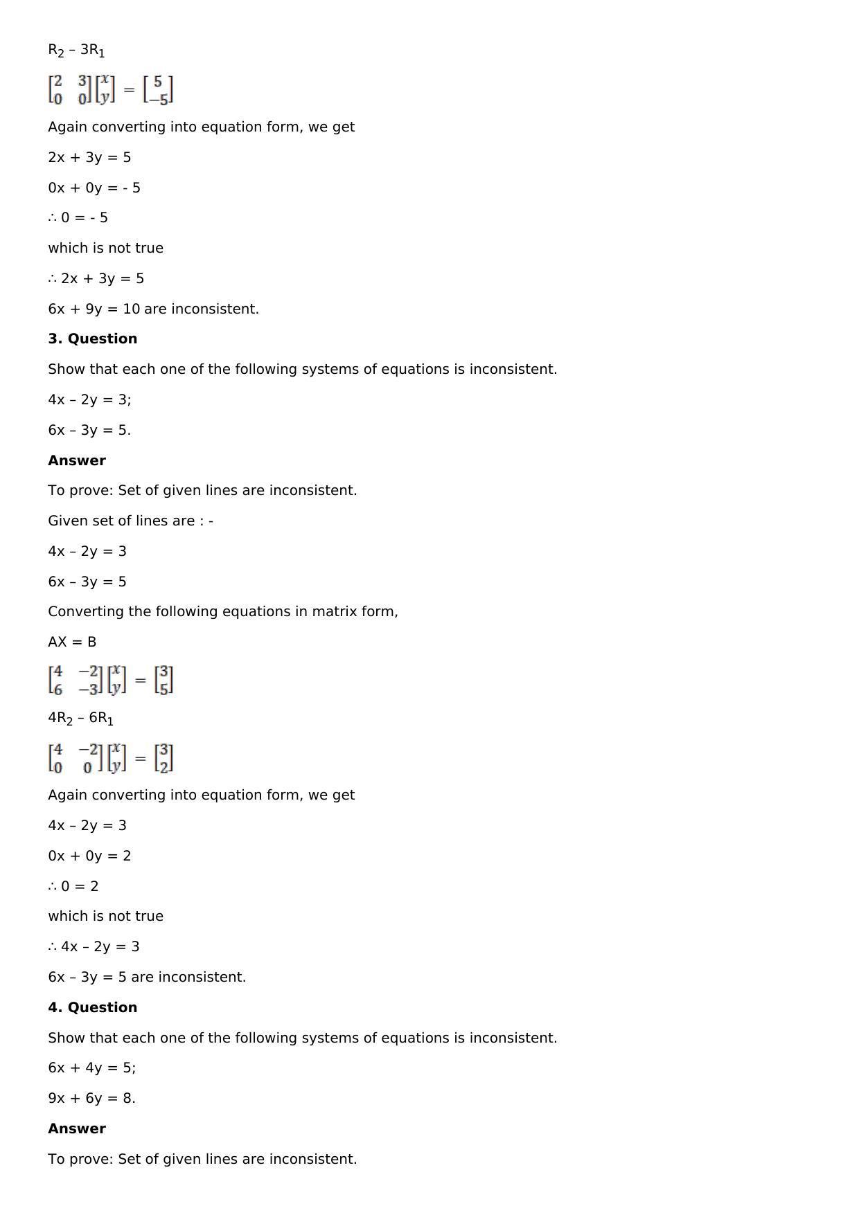 RS Aggarwal Solutions for 12th Class Maths Chapter 8-System of Linear ...