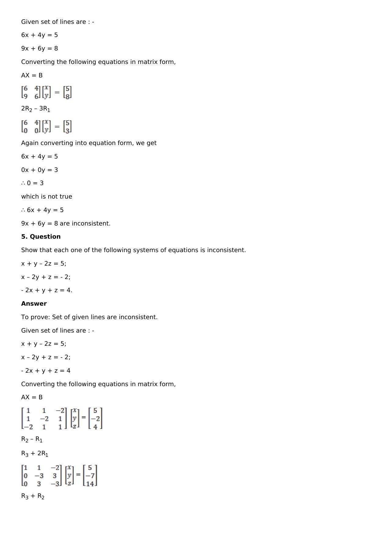RS Aggarwal Solutions for 12th Class Maths Chapter 8-System of Linear ...