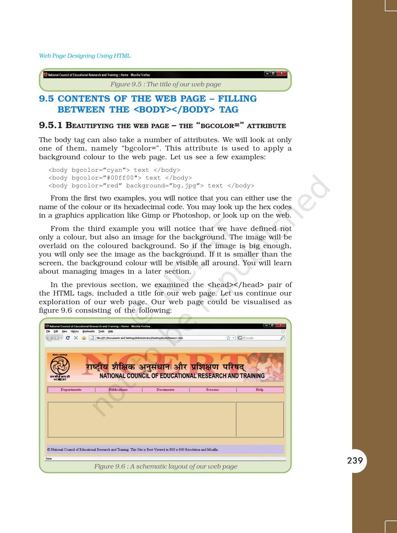 NCERT Book for Class 11 Computers Chapter 9 Web Page Designing Using HTML
