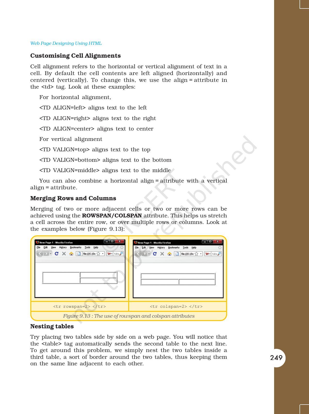 NCERT Book for Class 11 Computers Chapter 9 Web Page Designing Using HTML