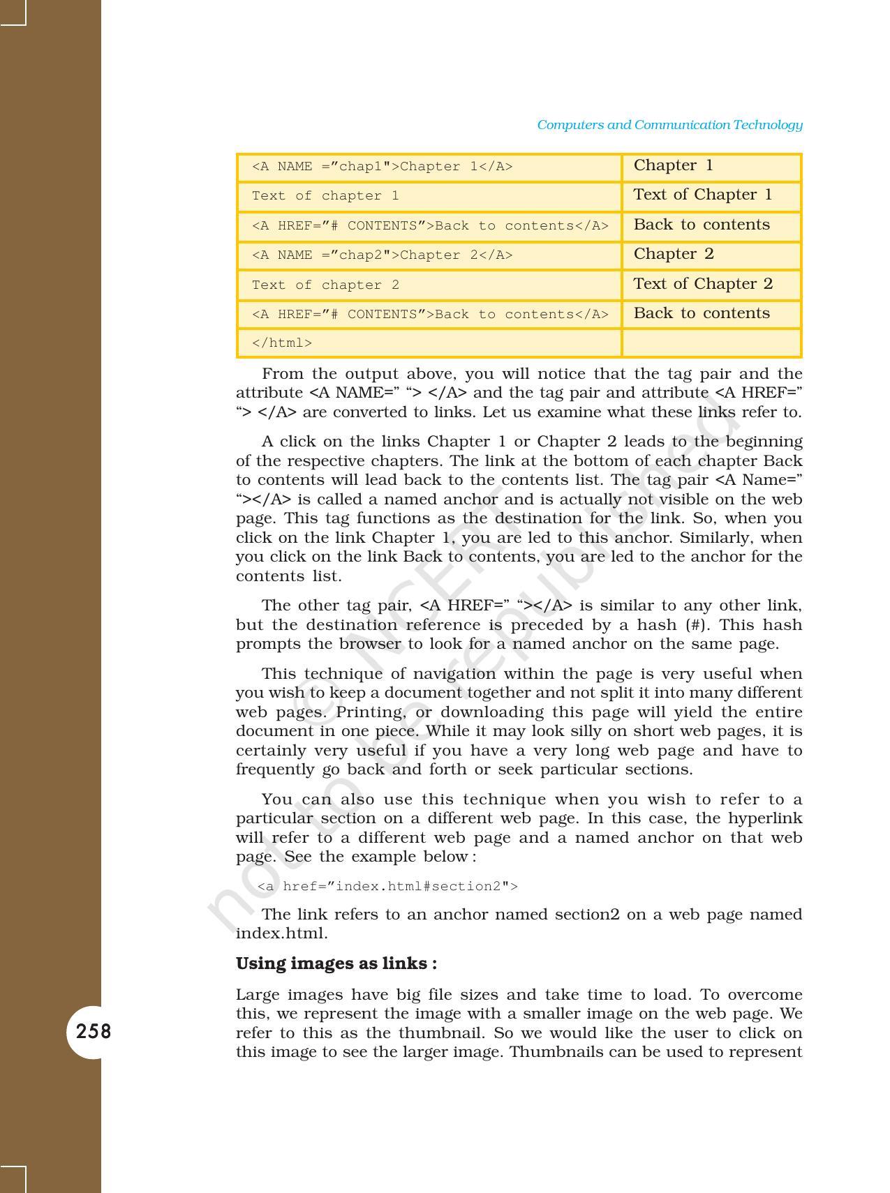 NCERT Book for Class 11 Computers Chapter 9 Web Page Designing Using HTML