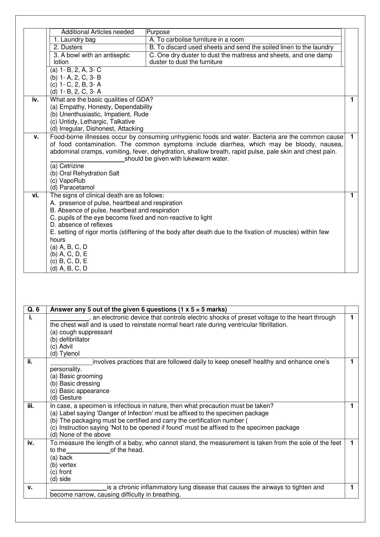 CBSE Class 11: Health Care 2025 Sample Paper - IndCareer Docs