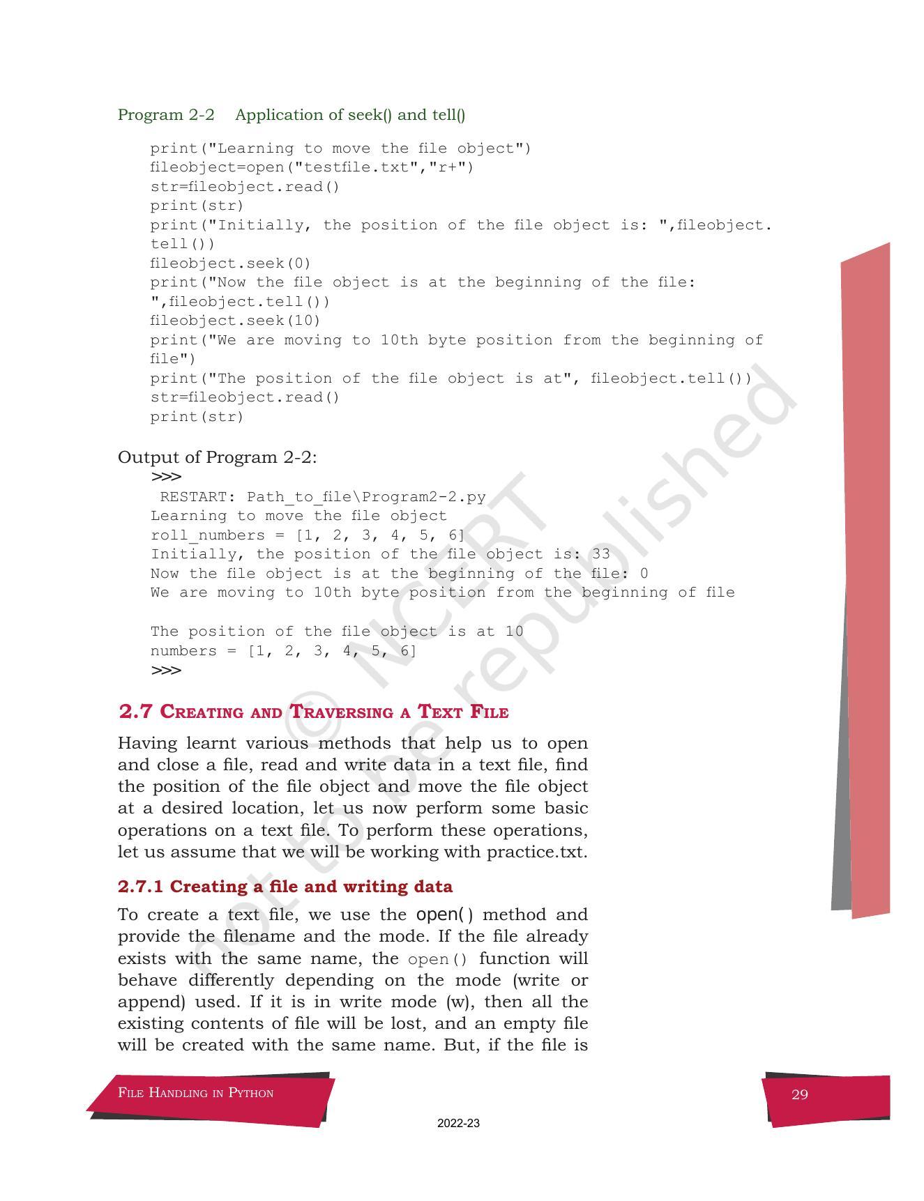 Ncert Book For Class 12 Computer Science Chapter 2 File Handling In Python