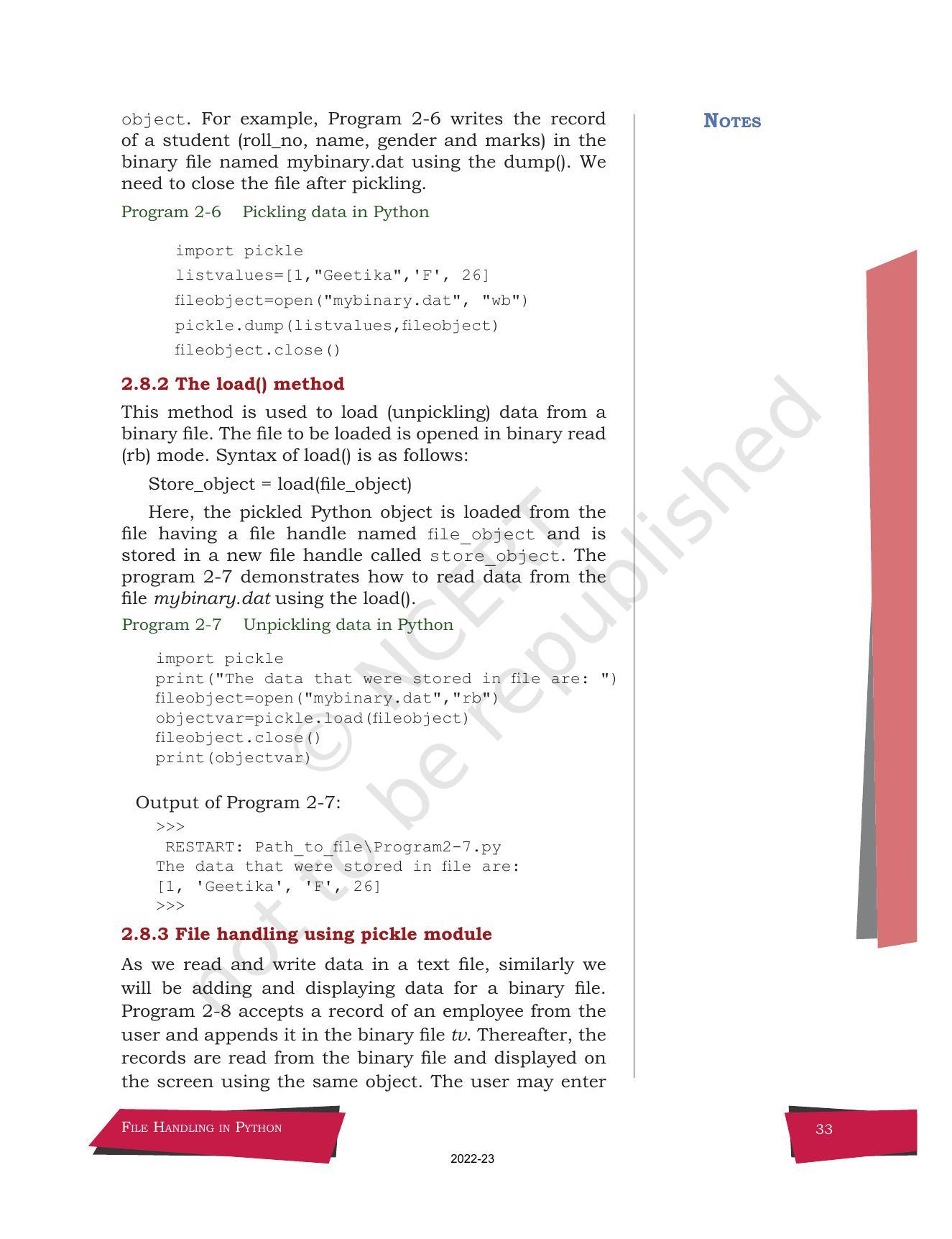 Ncert Book For Class 12 Computer Science Chapter 2 File Handling In Python