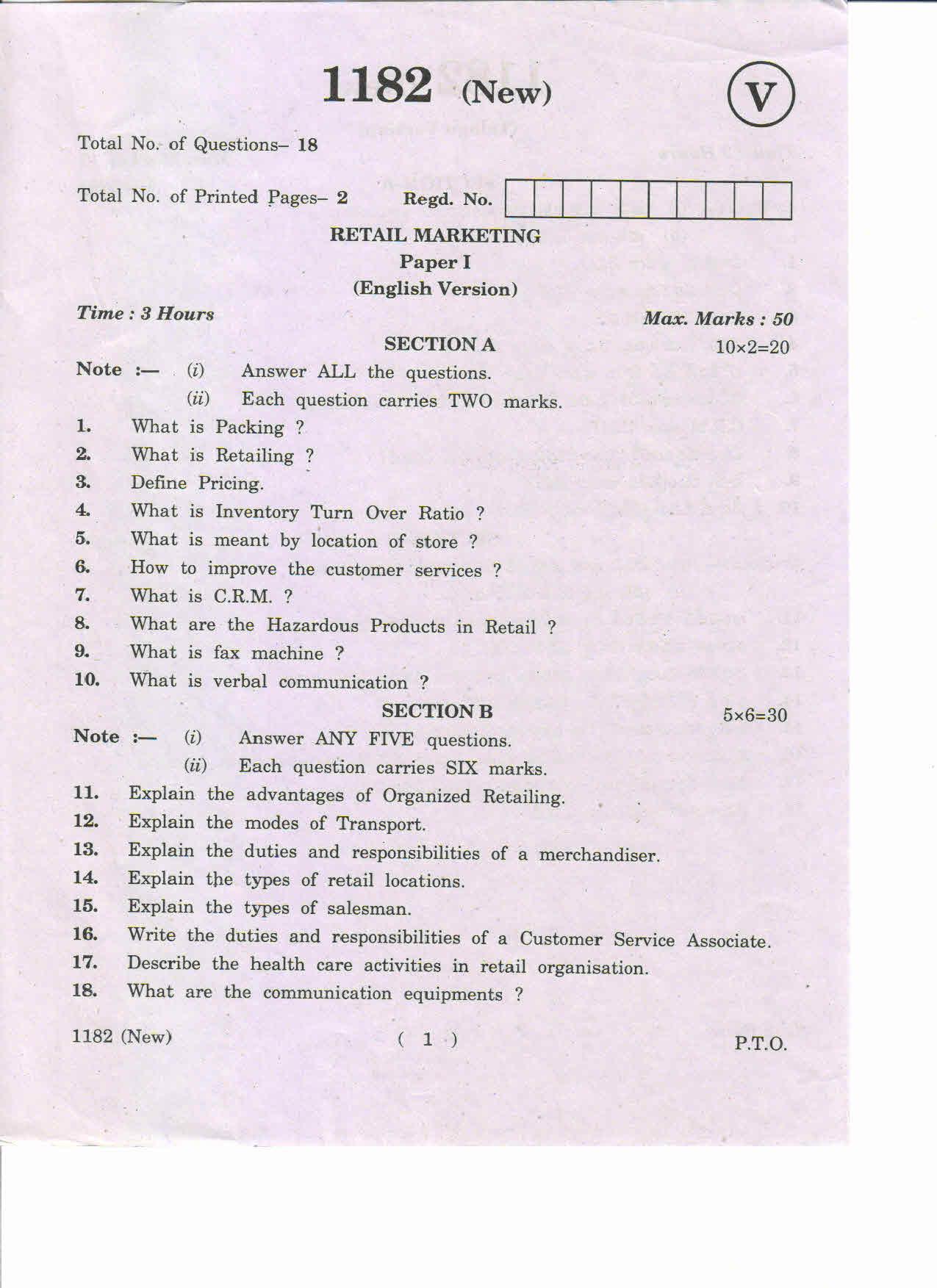 AP Inter 1st Year Retail Marketing-I (New) March-2019-Vocational ...