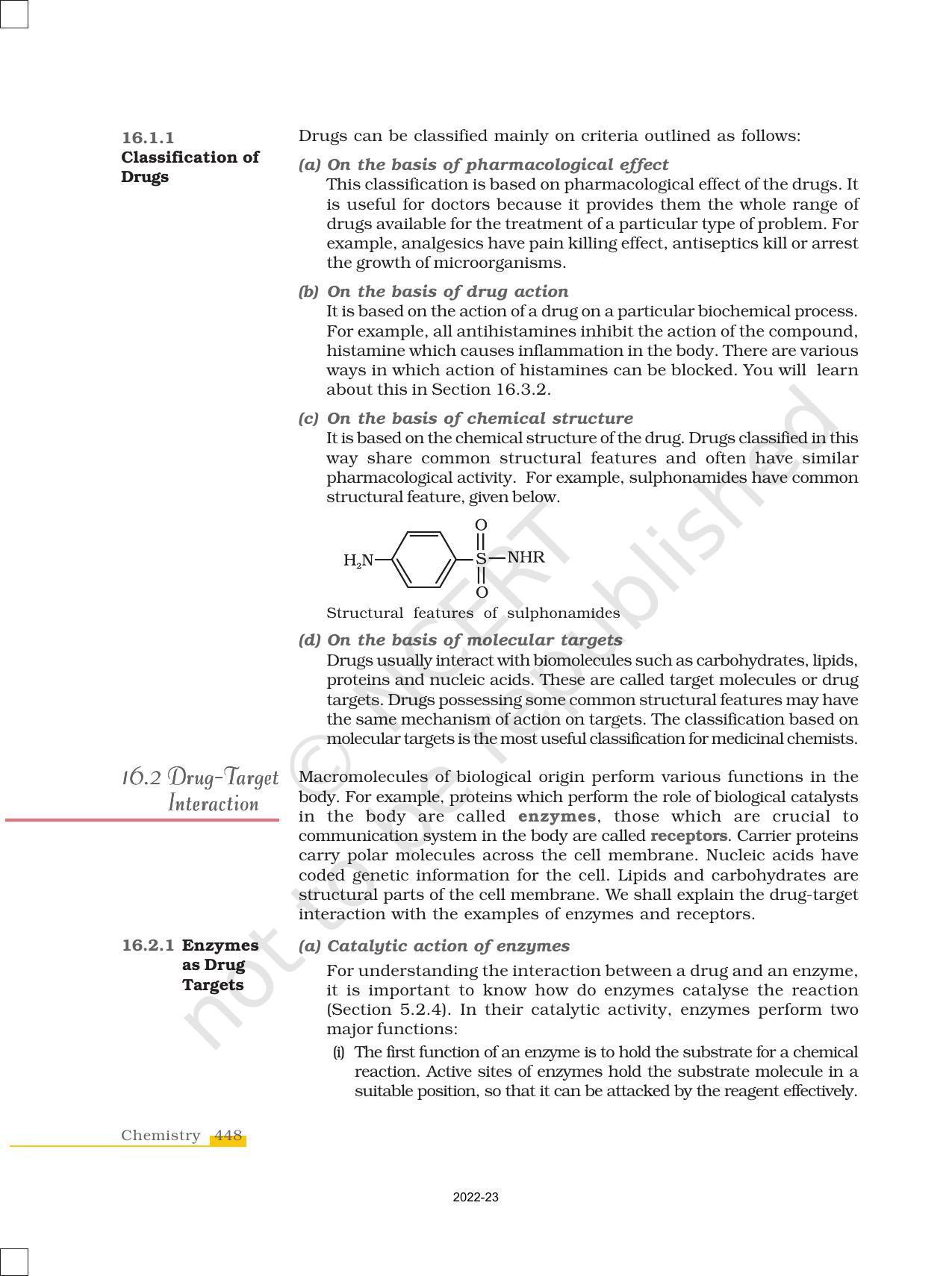 NCERT Book for Class 12 Chemistry Chapter 16 Chemistry in Everyday Life ...