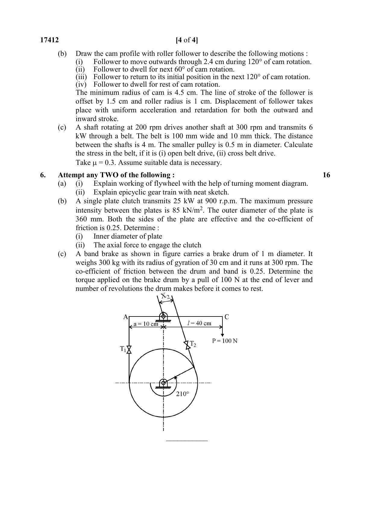 MSBTE Summer Question Paper 2019 - THEORY OF MACHINES - IndCareer Docs
