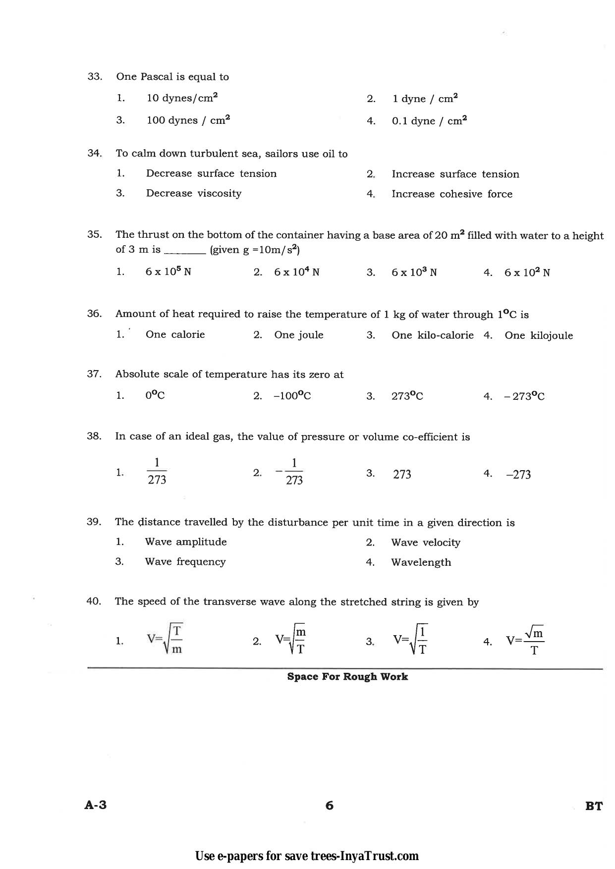 Karnataka Diploma CET- 2015 Biotechnology Question Paper - IndCareer Docs