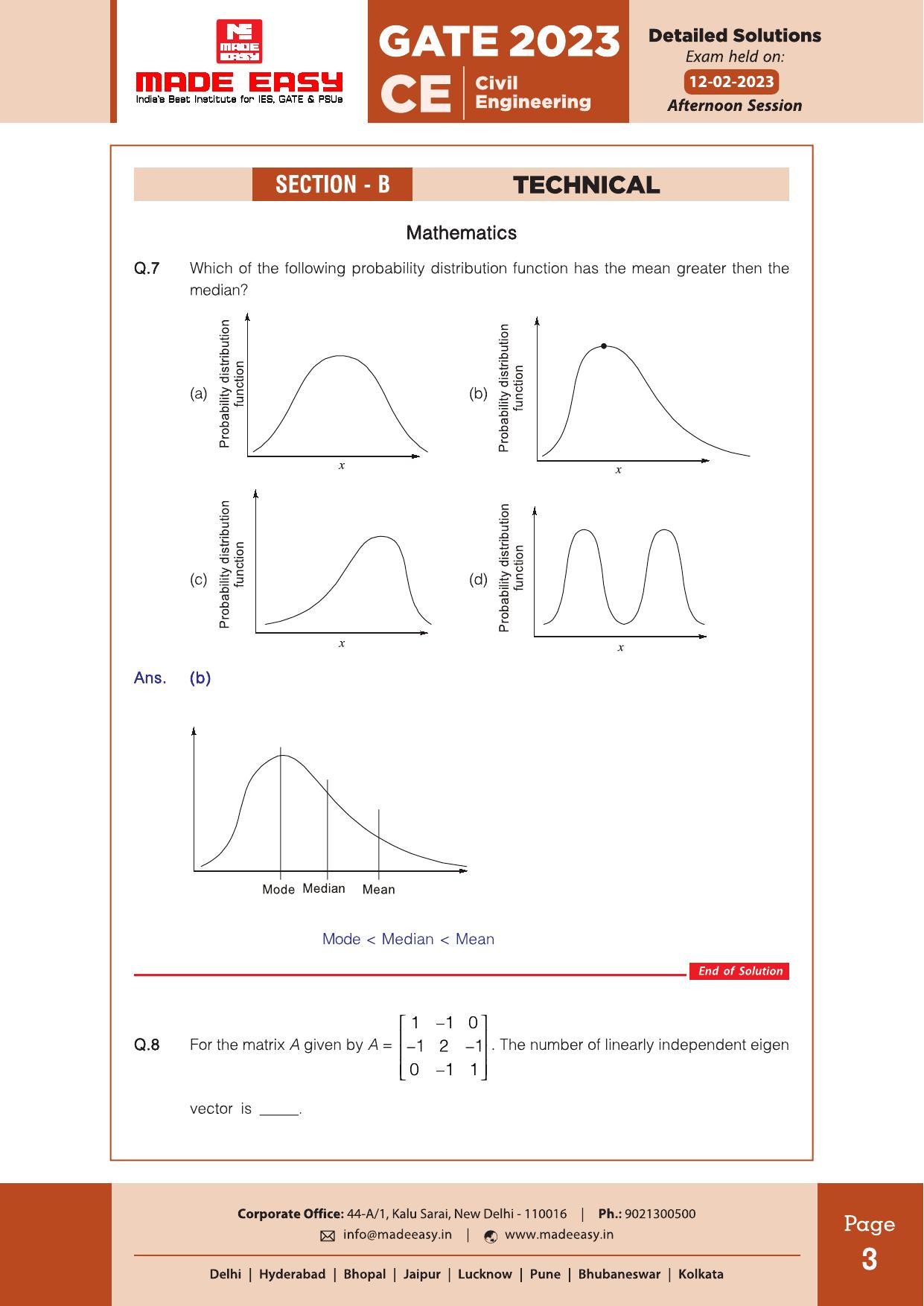 GATE 2023 Civil Engineering (CE) Afteroon Session (12th Feb 2023 ...