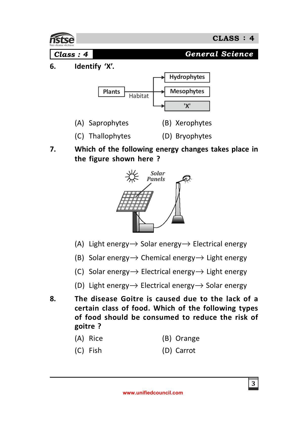 NSTSE Sample Paper for Class 4 - IndCareer Schools