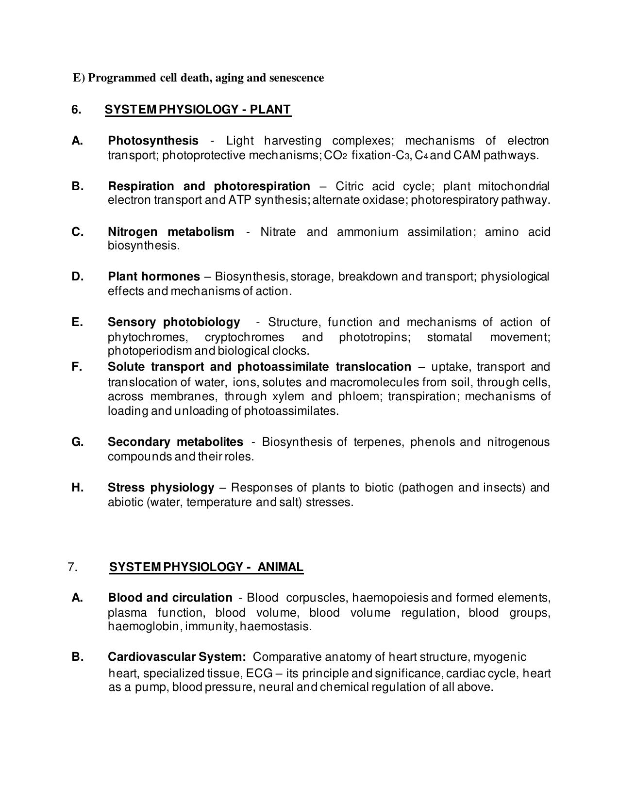 TNSET Syllabus - Life Sciences - IndCareer Docs