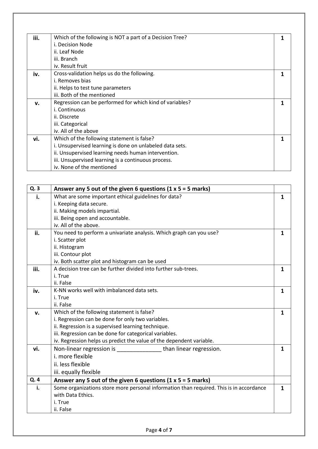 CBSE Class 12 Data Science Sample Paper - IndCareer Schools