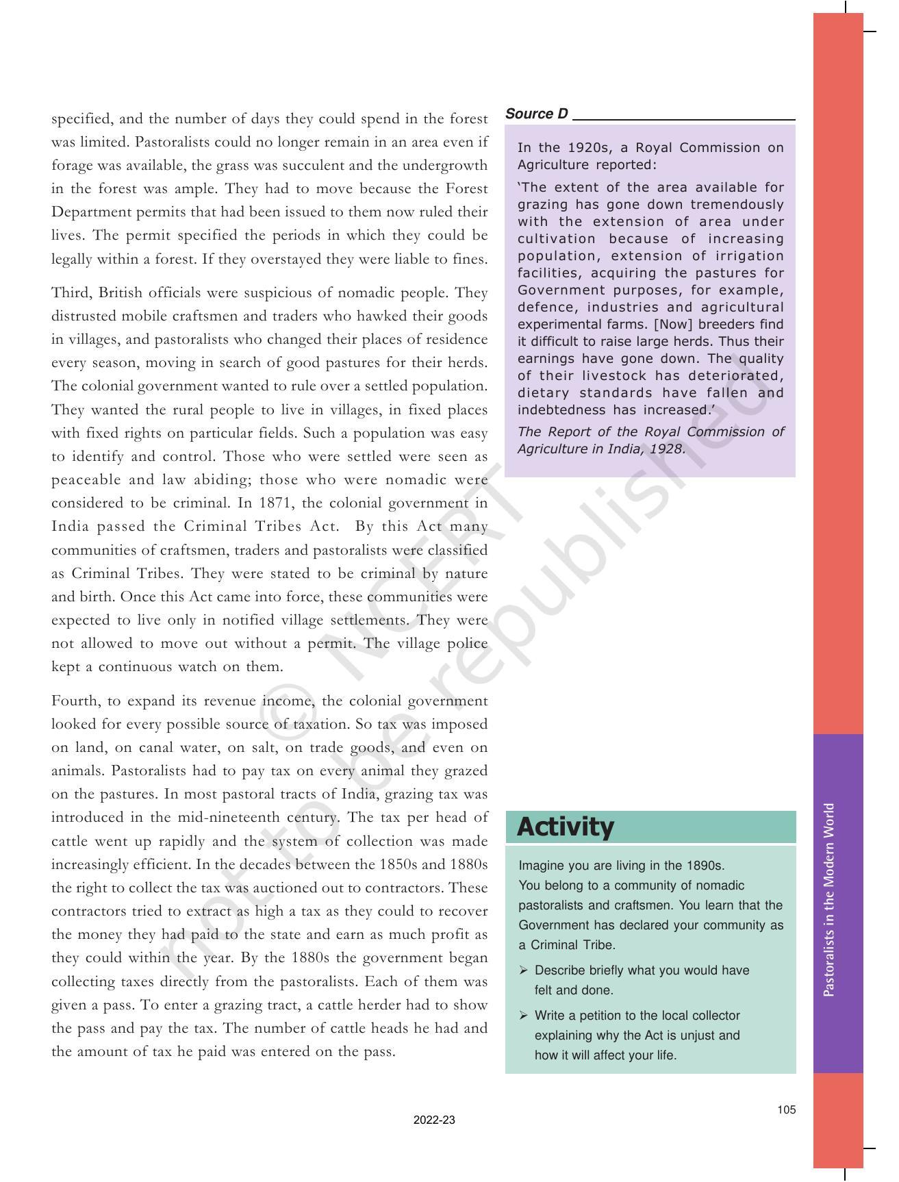 NCERT Book for Class 9 History Chapter 5 Pastoralists