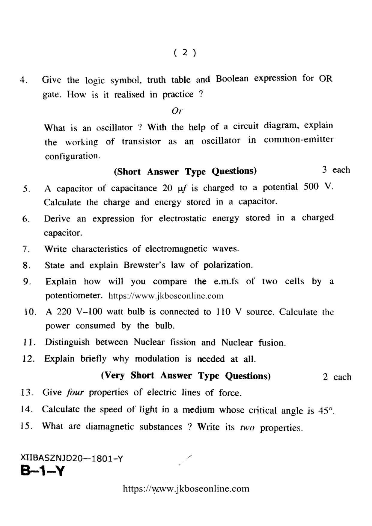 JKBOSE Class 12 Physics 1801 Y Question Papers 2020 IndCareer Docs jkbose-class-12-physics-1801-y-question-papers-2020-indcareer-docs