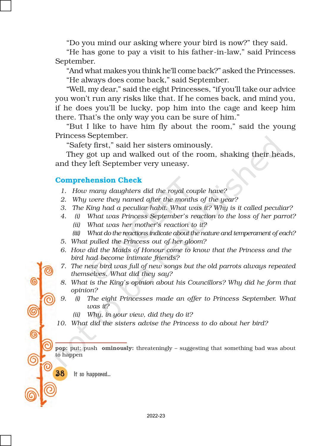 NCERT Book for Class 8 English Chapter 5 Princess September