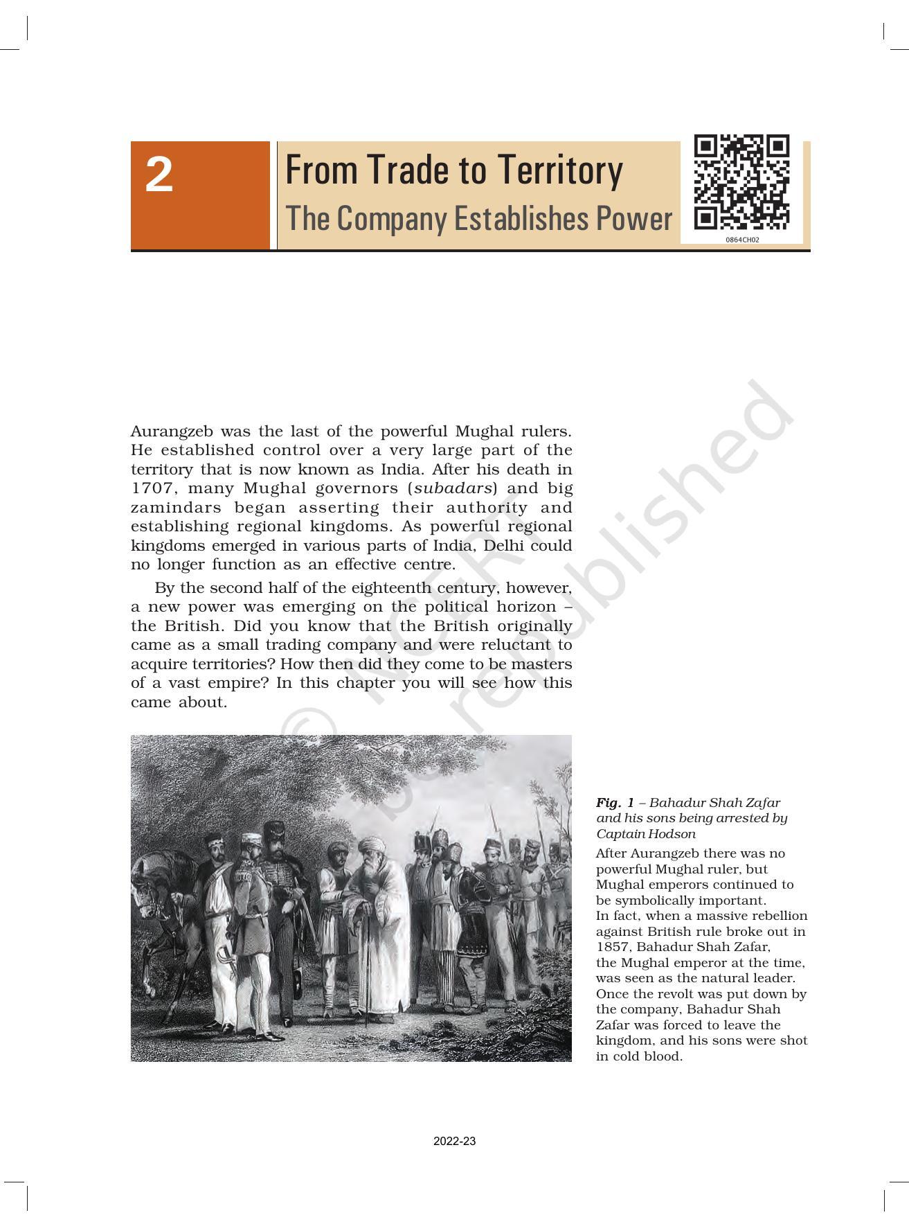 NCERT Book for Class 8 History Chapter 2 From Trade to Territory