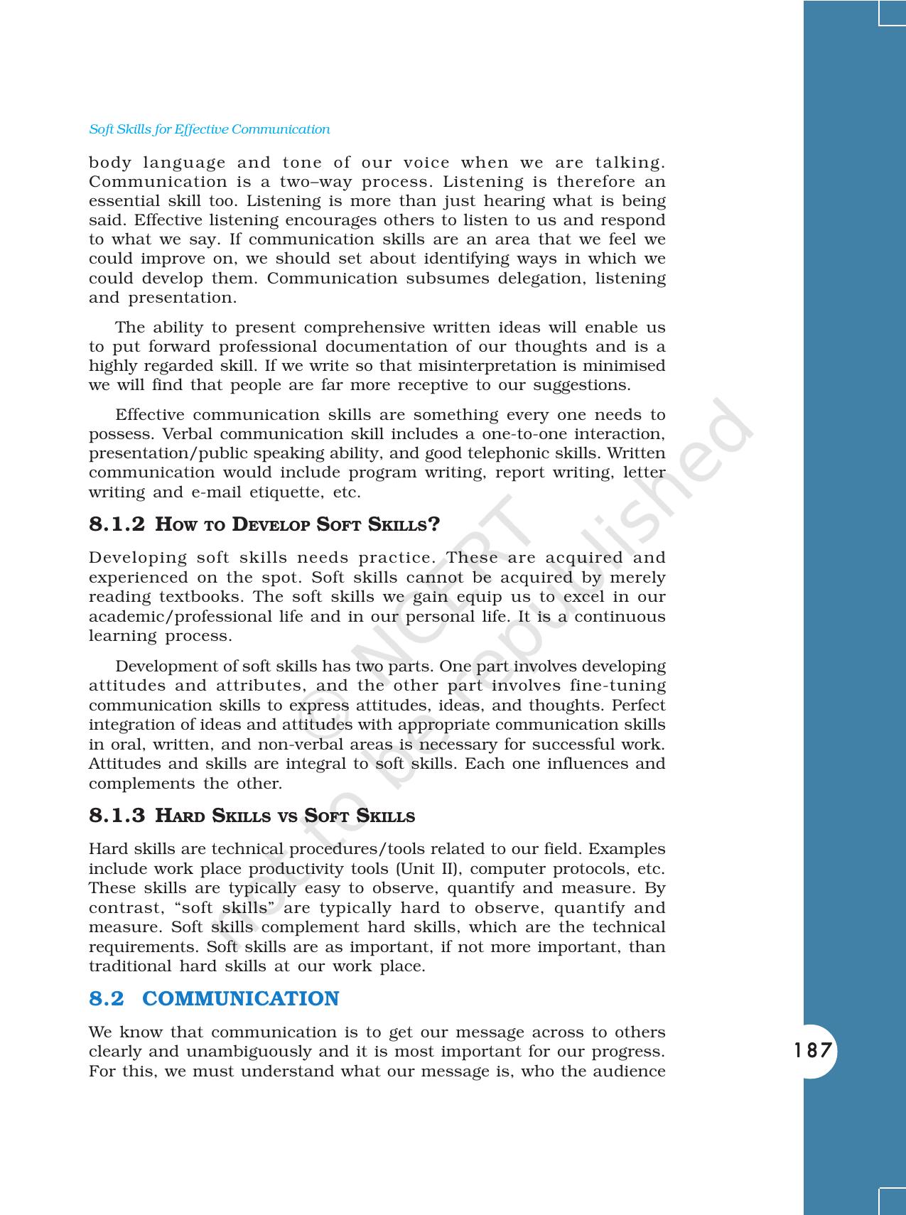 NCERT Book for Class 11 Computers Chapter 8 Soft Skills for Effective ...