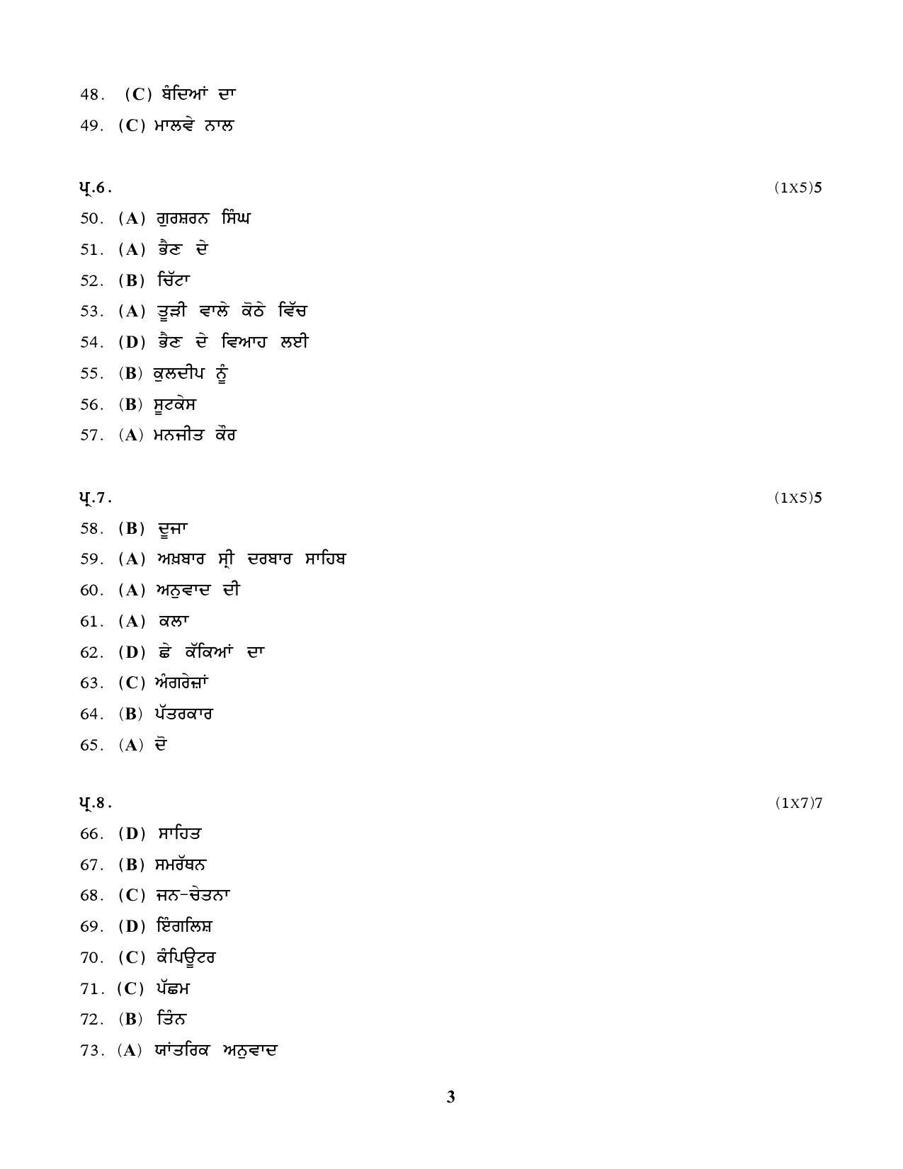 NIOS Class 12 Punjabi Sample Paper - IndCareer Docs
