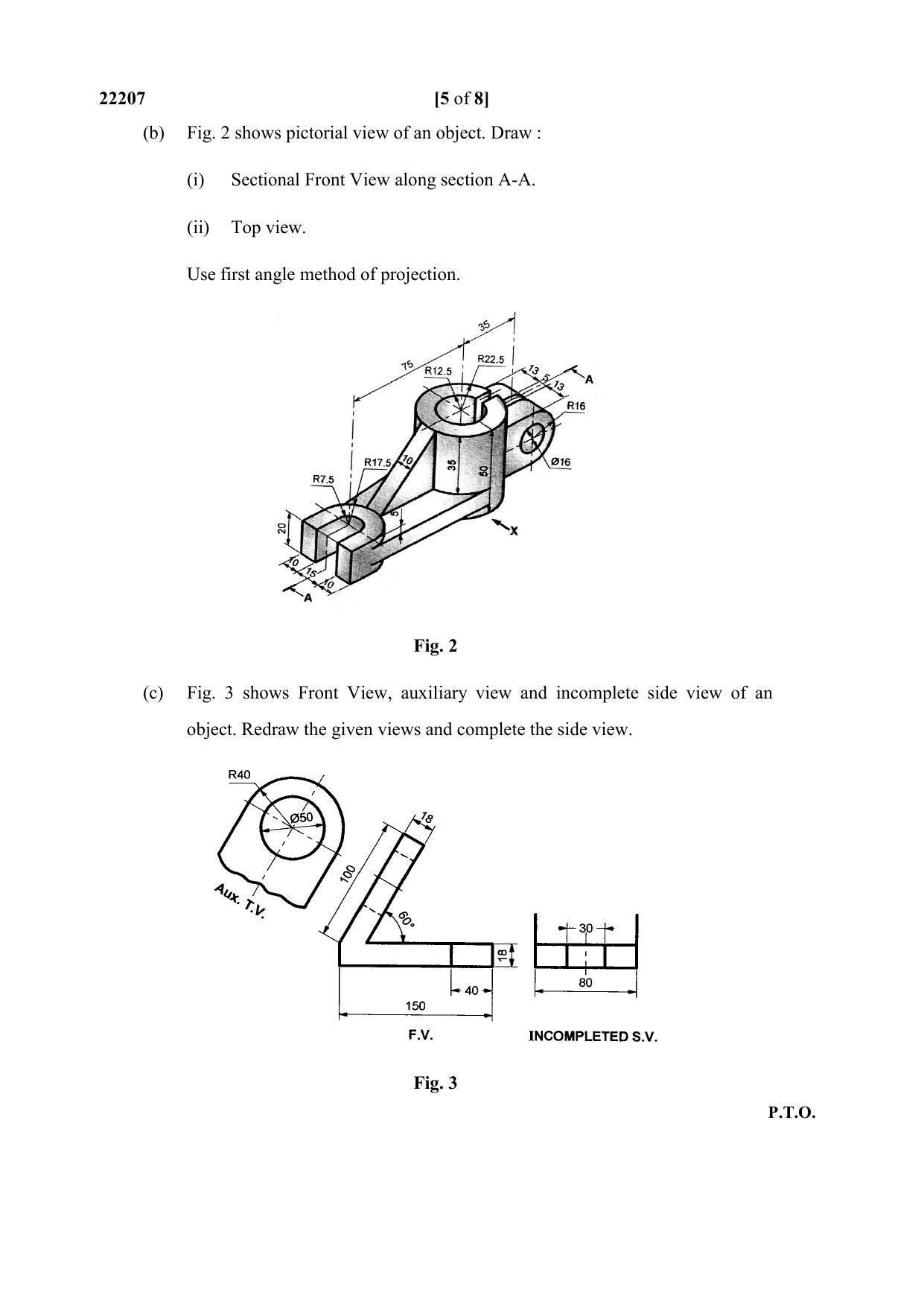 MSBTE Summer Question Paper 2019 - Engineering Drawing - IndCareer Docs