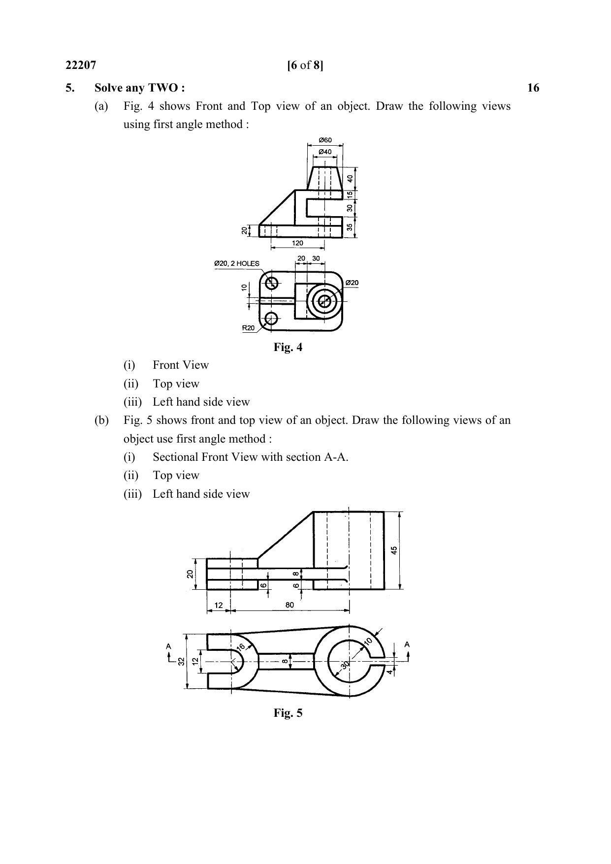 MSBTE Summer Question Paper 2019 - Engineering Drawing - IndCareer Docs