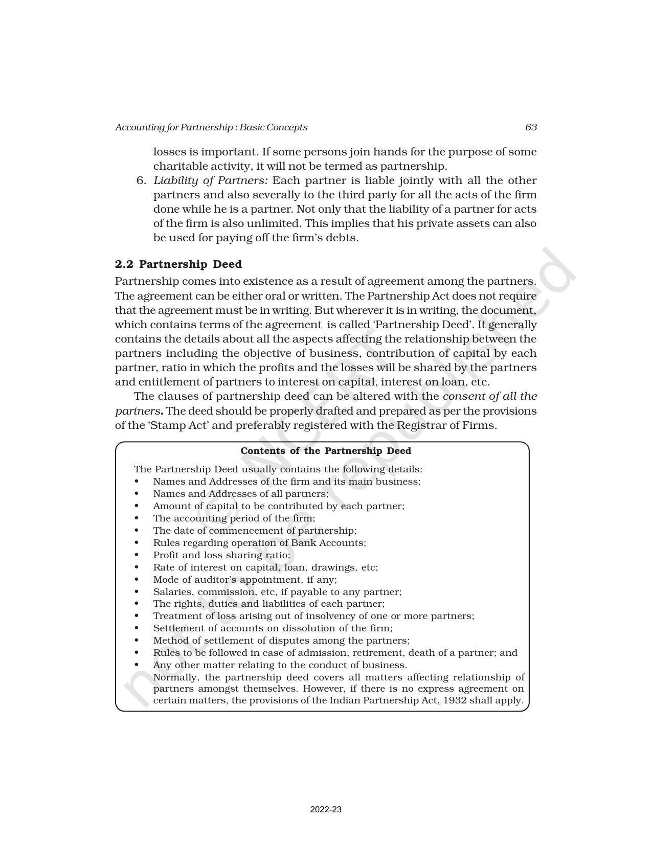 NCERT Book for Class 12 Accountancy Part I Chapter 1