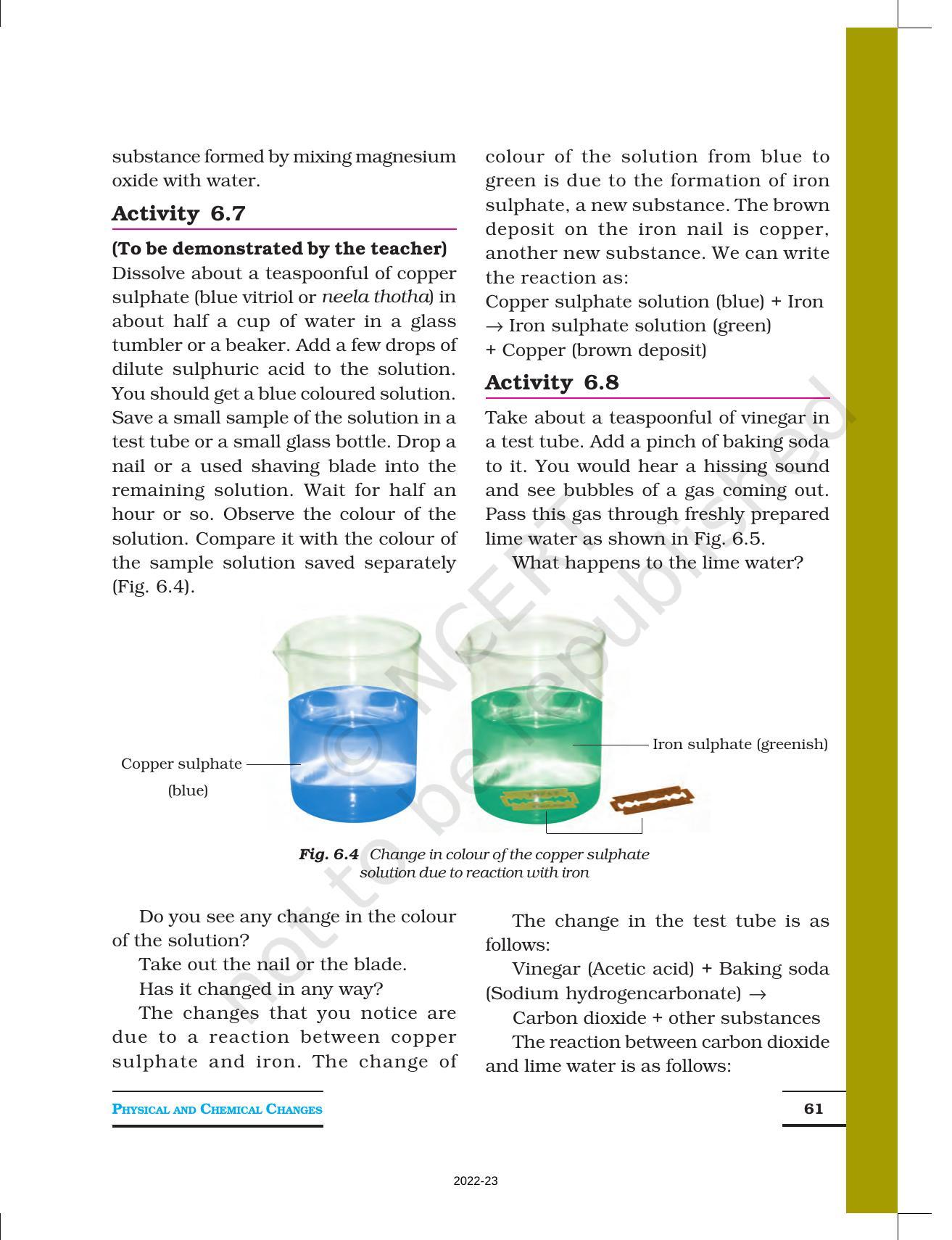 NCERT Book for Class 7 Science: Chapter 6-Physical and Chemical Changes ...