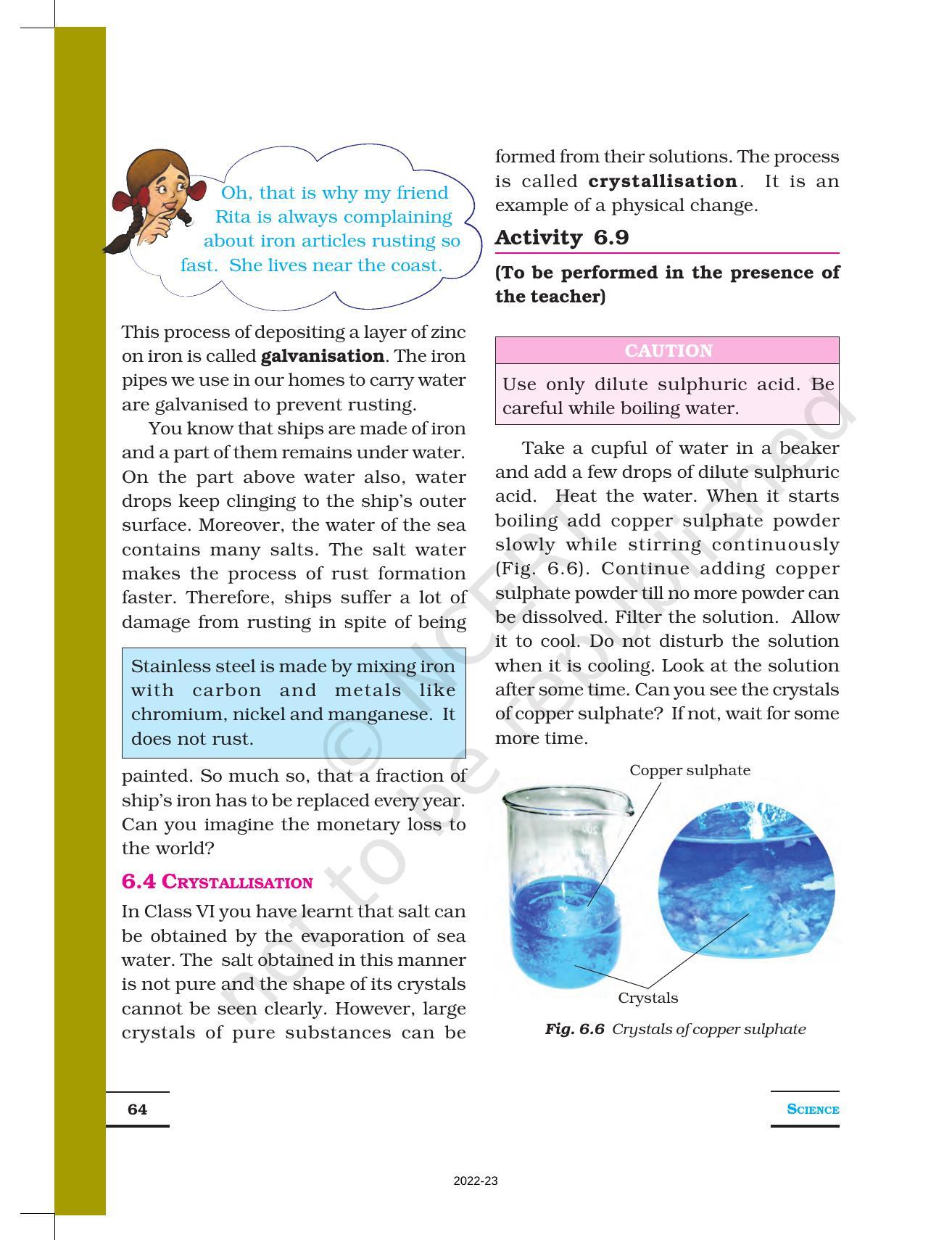 NCERT Book for Class 7 Science: Chapter 6-Physical and Chemical Changes ...