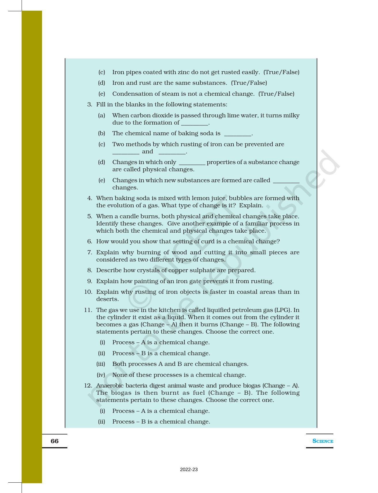 NCERT Book for Class 7 Science: Chapter 6-Physical and Chemical Changes ...