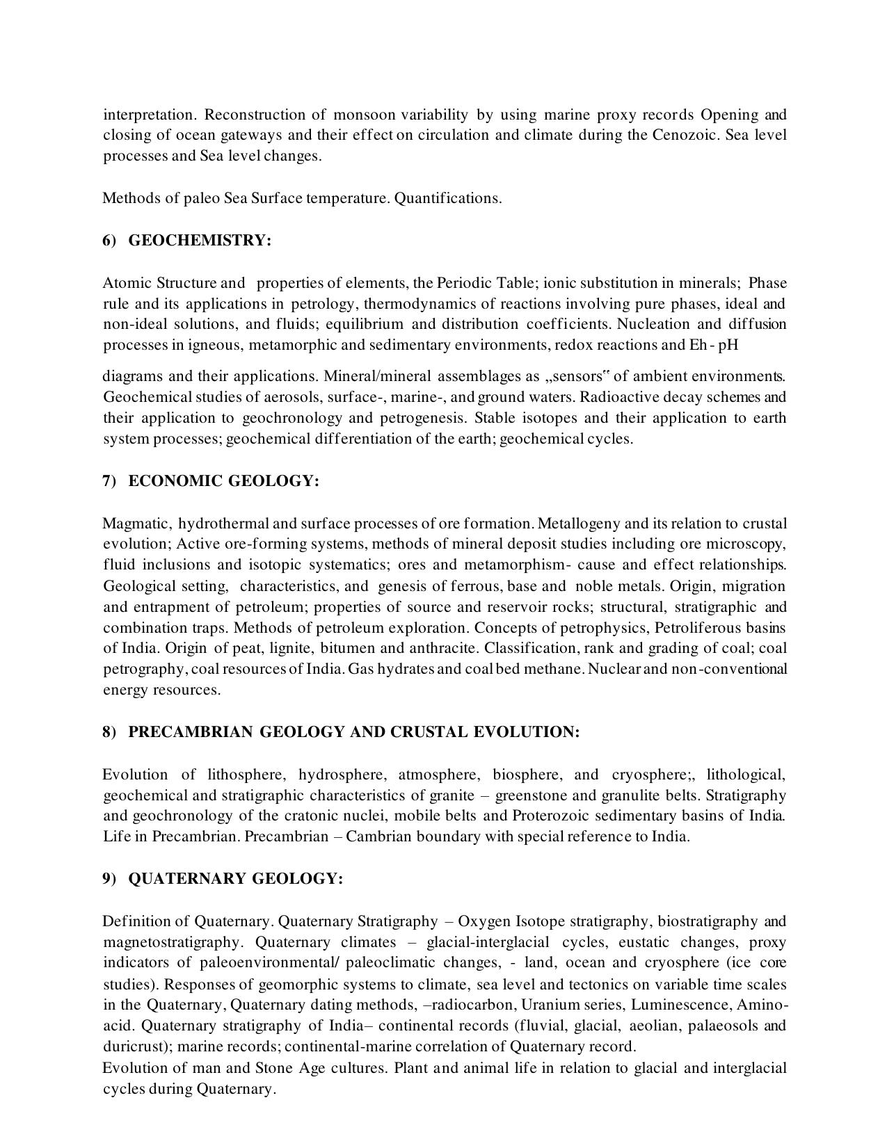 TNSET Syllabus - Earth Sciences - IndCareer Docs