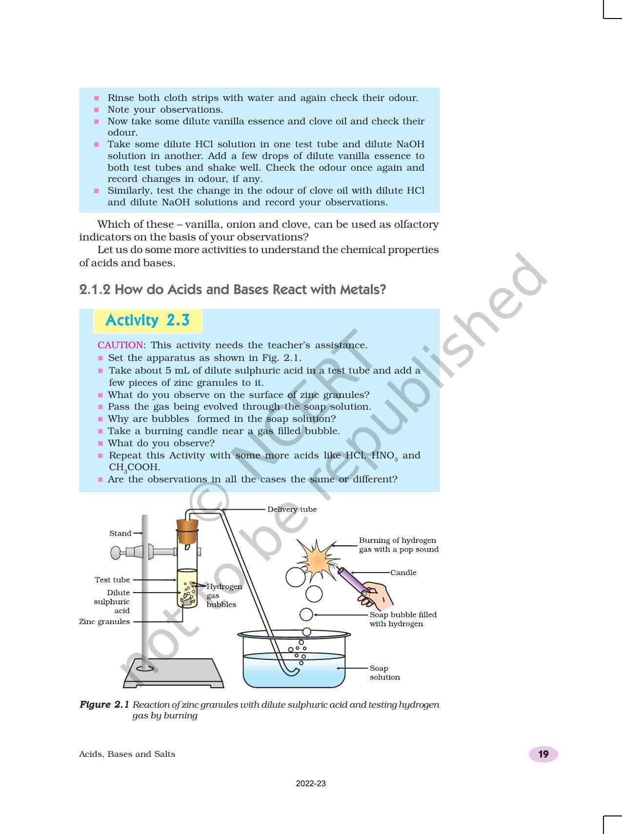 NCERT Book for Class 10 Science Chapter 2 Acids, Bases