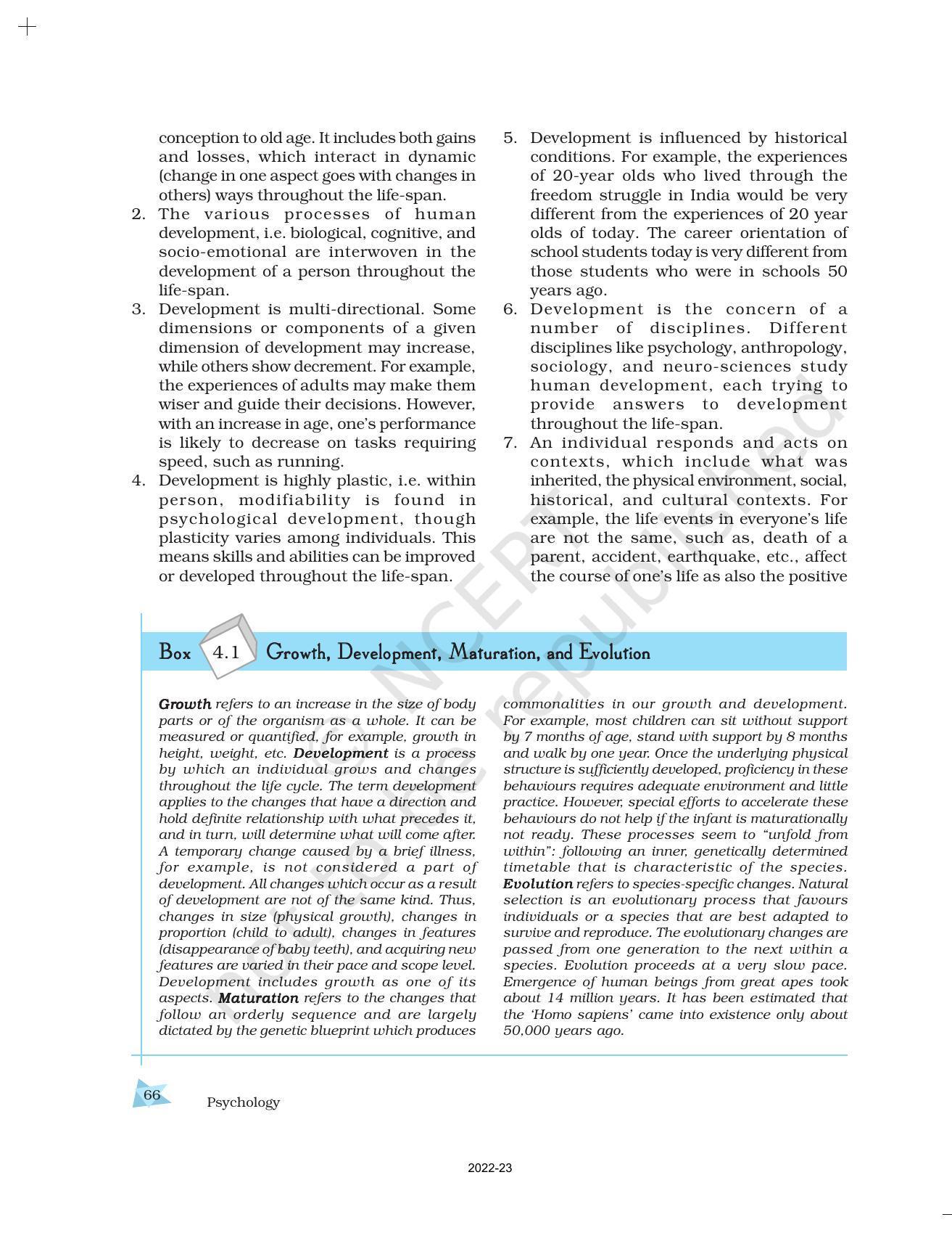 NCERT Book for Class 11 Psychology Chapter 4 Human