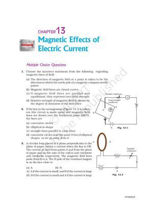 NCERT Exemplar Book for Class 10 Science: Chapter 13 Magnetic Effects of Electric Current ...