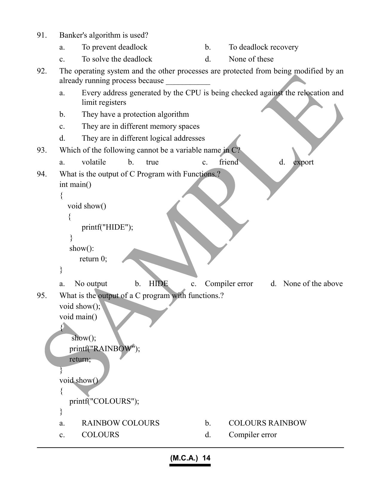 HPCET MCA 2023 Sample Paper - IndCareer Docs
