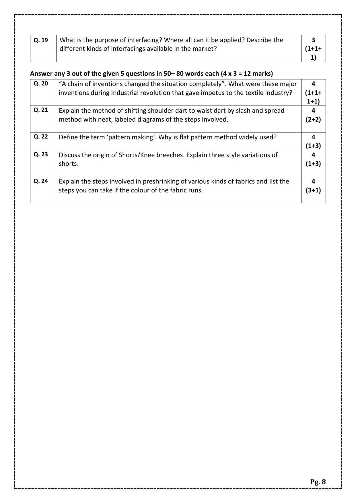 CBSE Class 10 Fashion Studies Sample Paper - IndCareer Schools